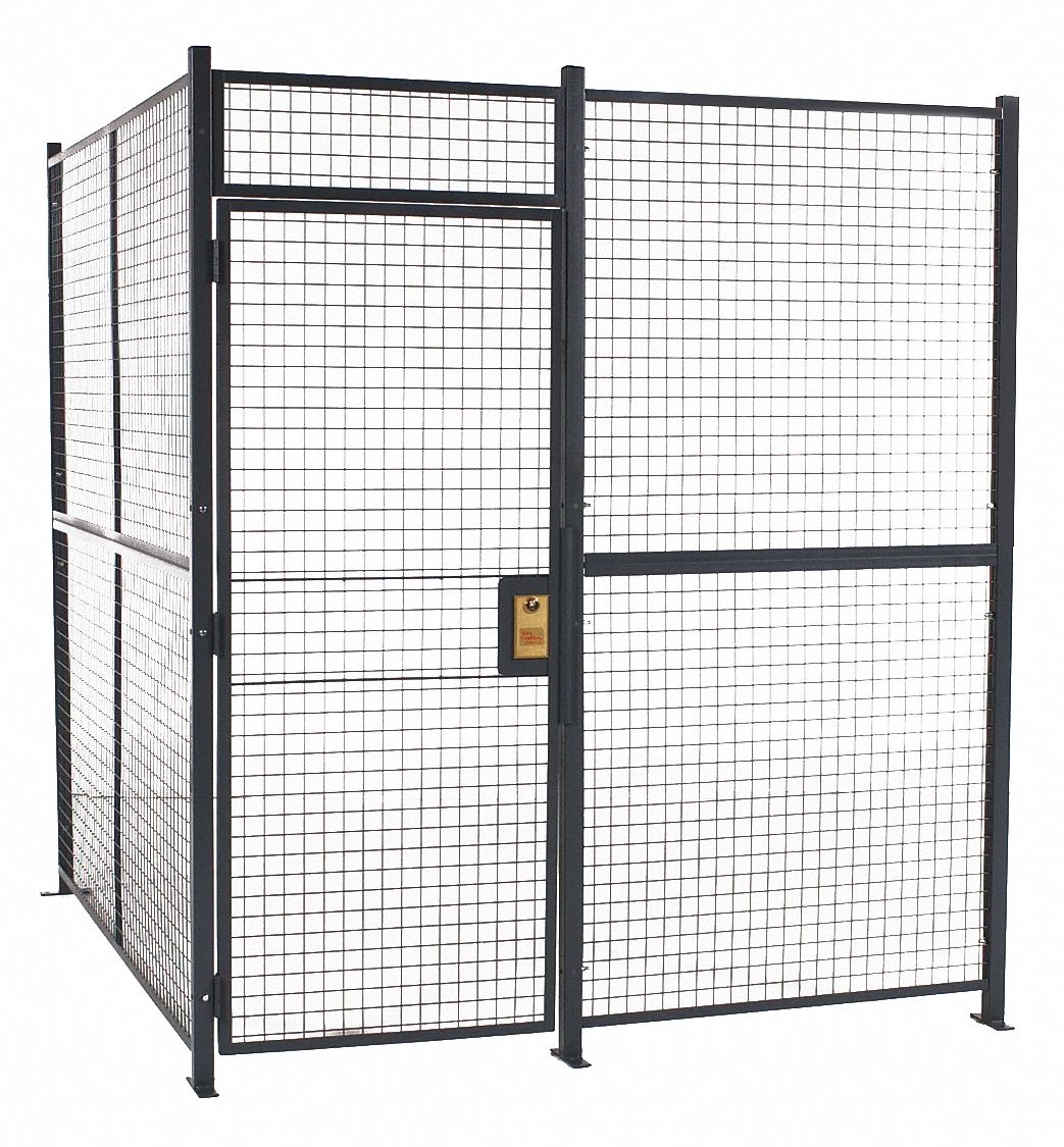 WIRECRAFTERS, 8 ft W x 10 ft D 10 ft H, Gray, Woven Partition Cage ...