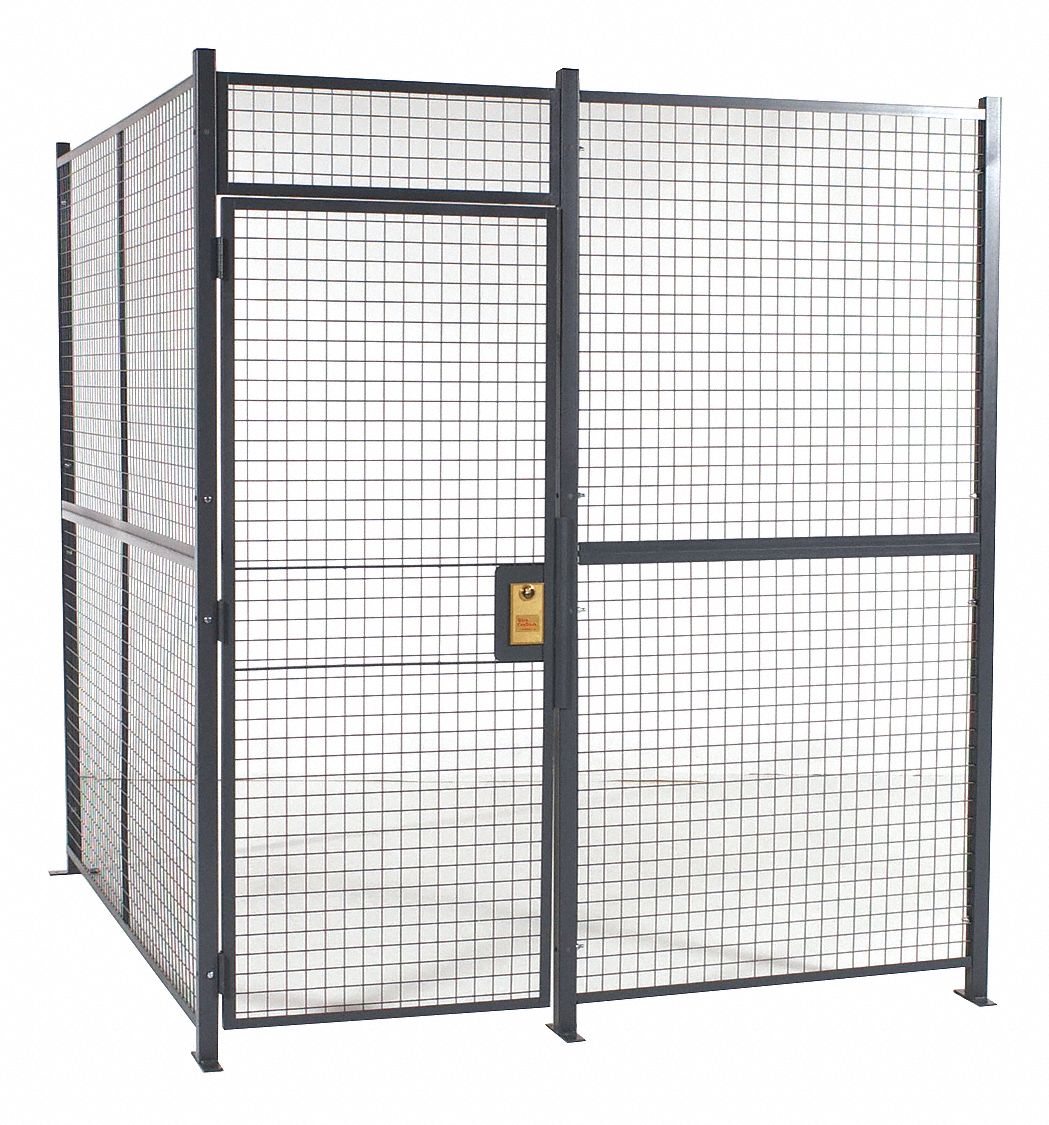RAPIDWIRE, 8 ft x 10 ft 8 ft, Gray, Welded Partition Cage - 38XY89 ...