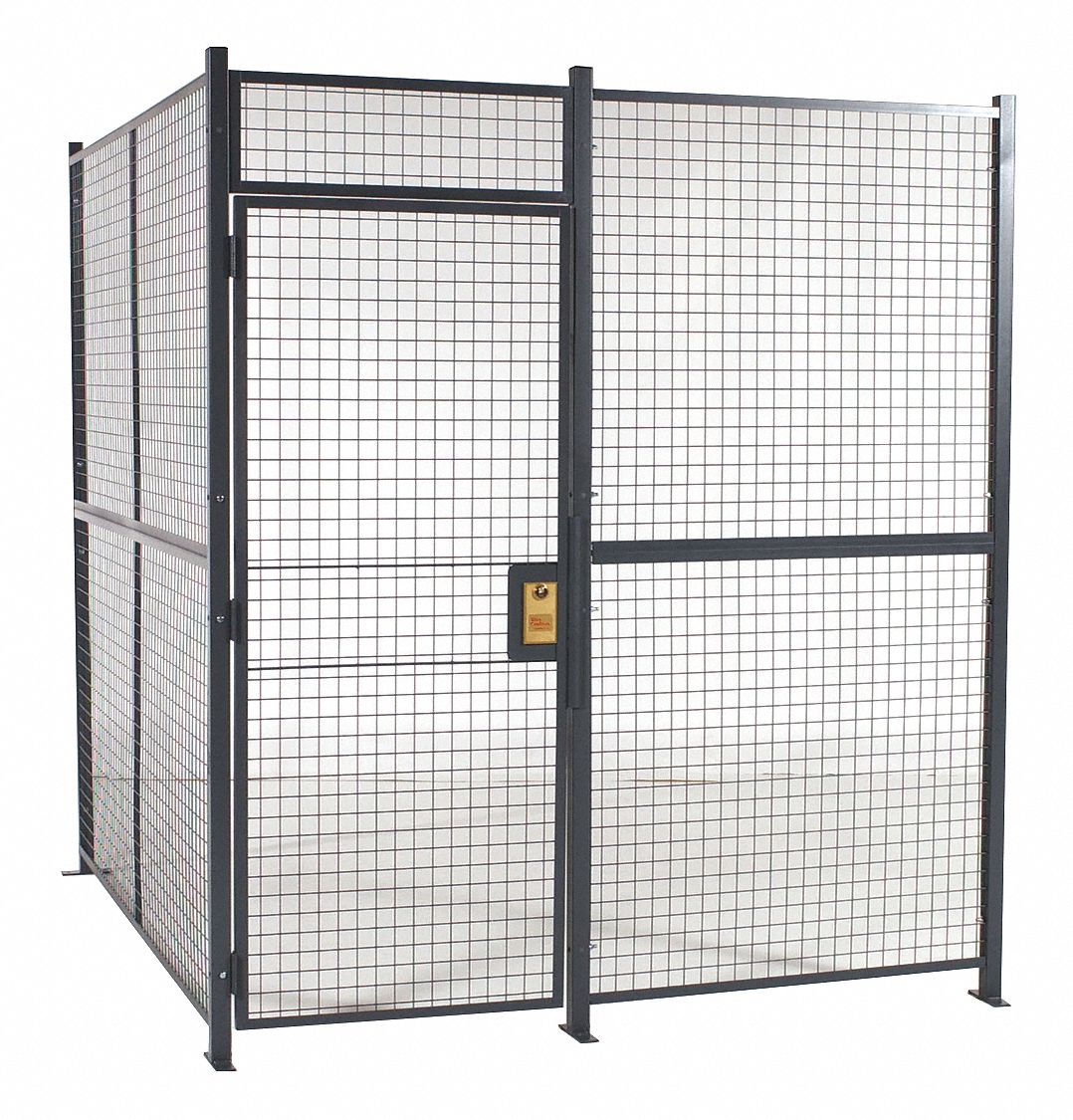 RAPIDWIRE, 10 ft W x 10 ft D 8 ft H, Gray, Welded Partition Cage ...