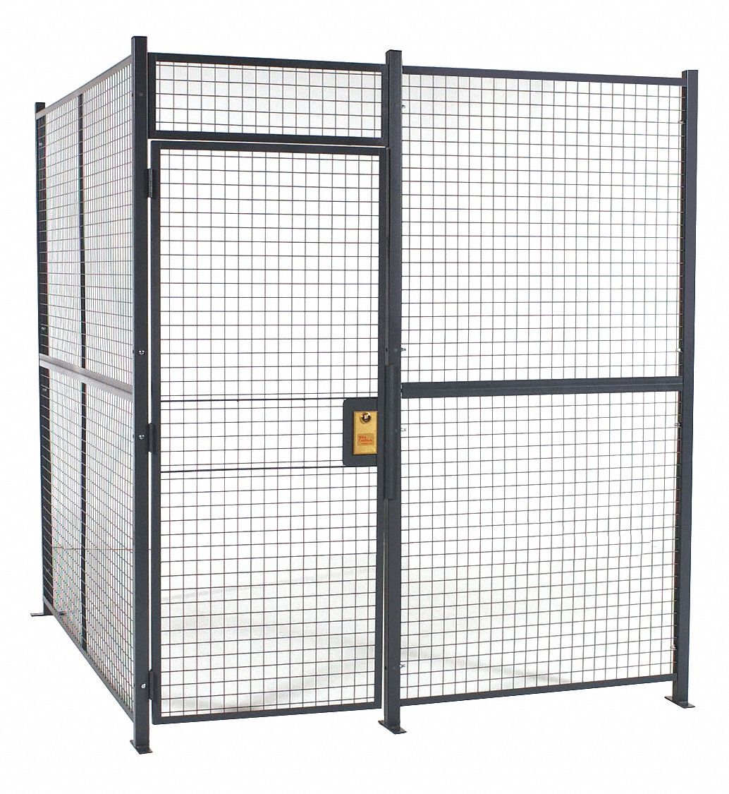 RAPIDWIRE, 20 ft x 10 ft 10 ft, Gray, Welded Partition Cage - 38XZ43 ...