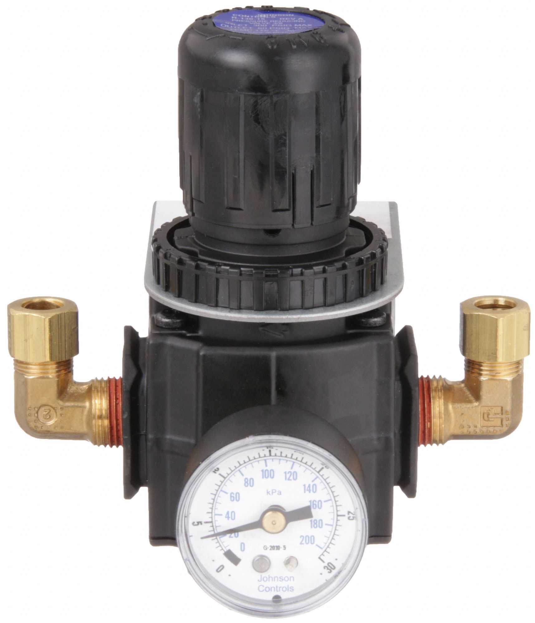 JOHNSON CONTROLS Compressed Air Regulator: Plastic, 3/8 in NPT, 25 cfm ...