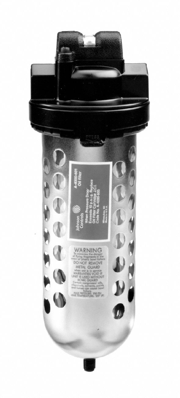 JOHNSON CONTROLS, Coalescing, 3/8 in NPT, Pneumatic Oil Filter - 38Y091 ...