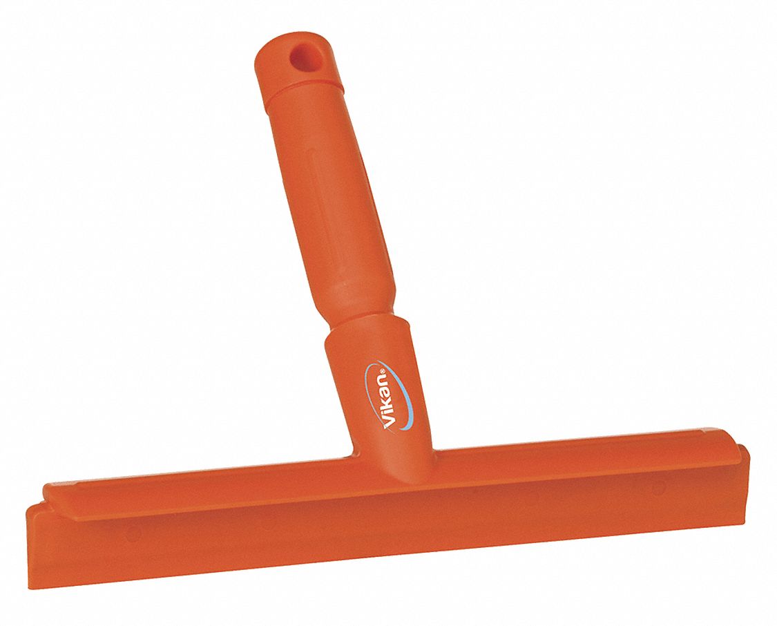 10 inW Straight TPE Rubber Bench Squeegee With Handle, Orange - Grainger