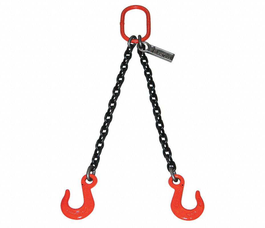 LIFT-ALL Eslinga de Cadena, Alcance Total 5 pies, Acabado Pintado, Material Acero, Tipo Oblongo ...