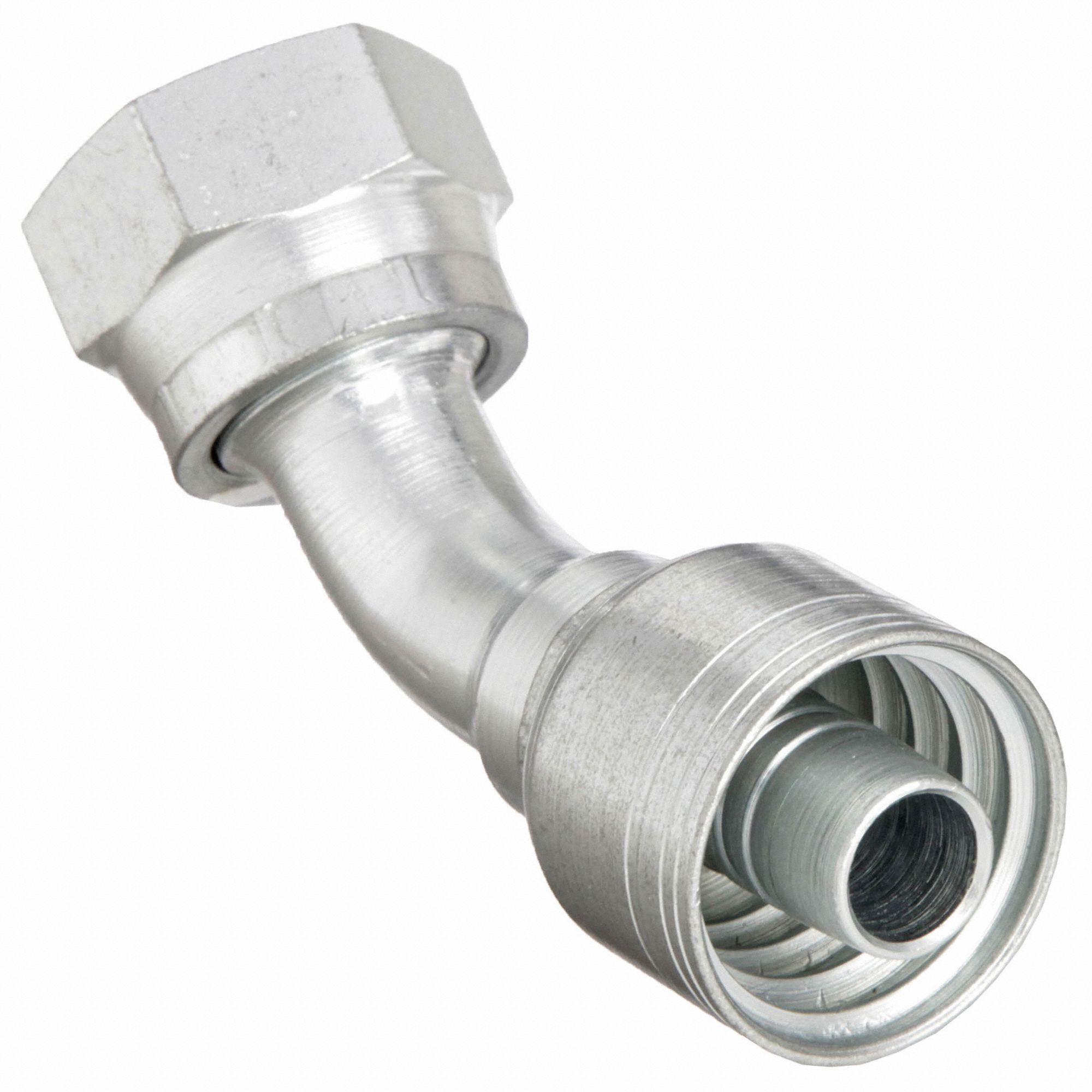 AEROQUIP, Steel x Steel, 45° Elbow, Hydraulic Crimp Fitting - 38YT52|1AA12FRA10 - Grainger