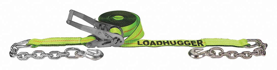 LOAD HUGGER TIE DOWN STRAP, RATCHET, CHAIN EXTENSION GRAB-HOOK, CUT ...
