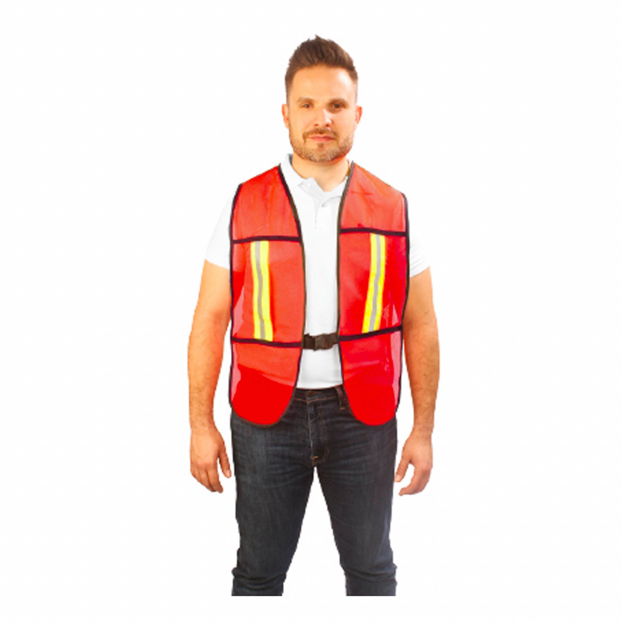 ALYGER Chaleco de Malla de Alta Visibilidad Rojo Talla M/G Unisex ...