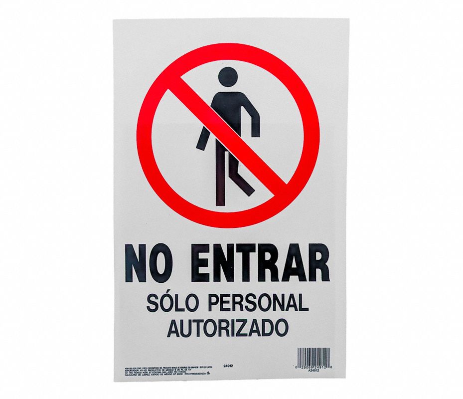HY-KO PRODUCTS Letrero de Seguridad,No Entrar - 391NM0 | 24912 ...