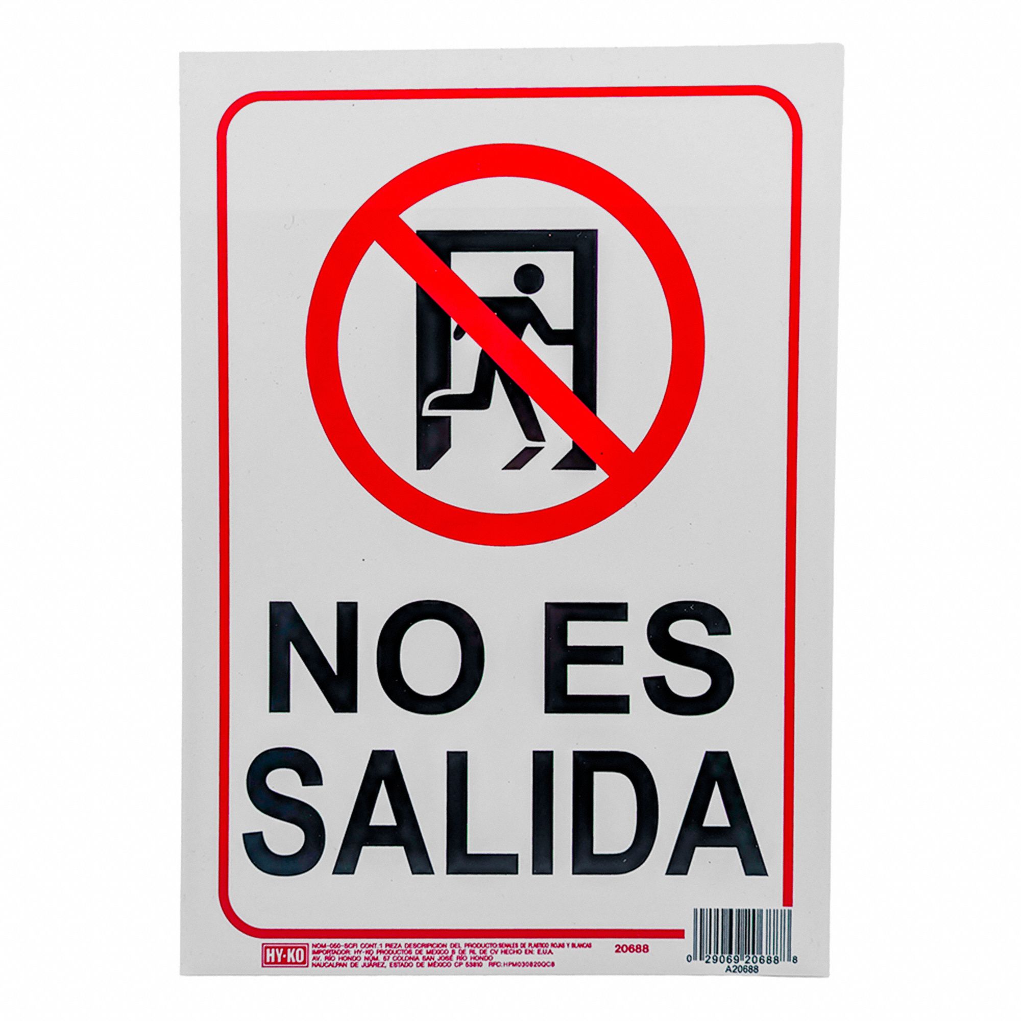 HY-KO PRODUCTS Señalamiento de No es Salida,11-13/16" - Señalamientos ...