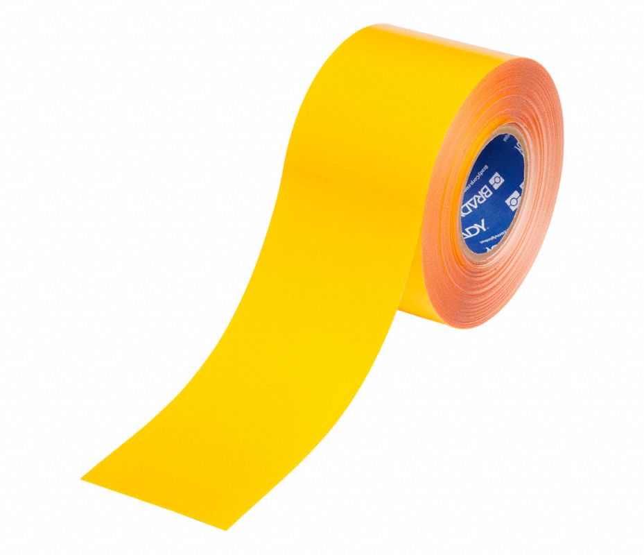 BRADY Cinta para Marcar Pisos, Rollo Continuo, Sólido, Amarillo, No, 4 ...