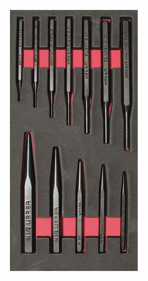 URREA Juego de Punzón y Botadores Acero 8 piezas - Juegos de Punzones y Cinceles - 391V19 ...