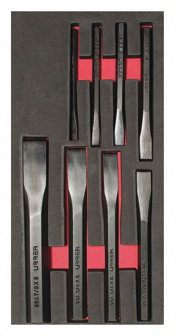 URREA Juego de Cinceles Acero 7 piezas - Juegos de Punzones y Cinceles ...