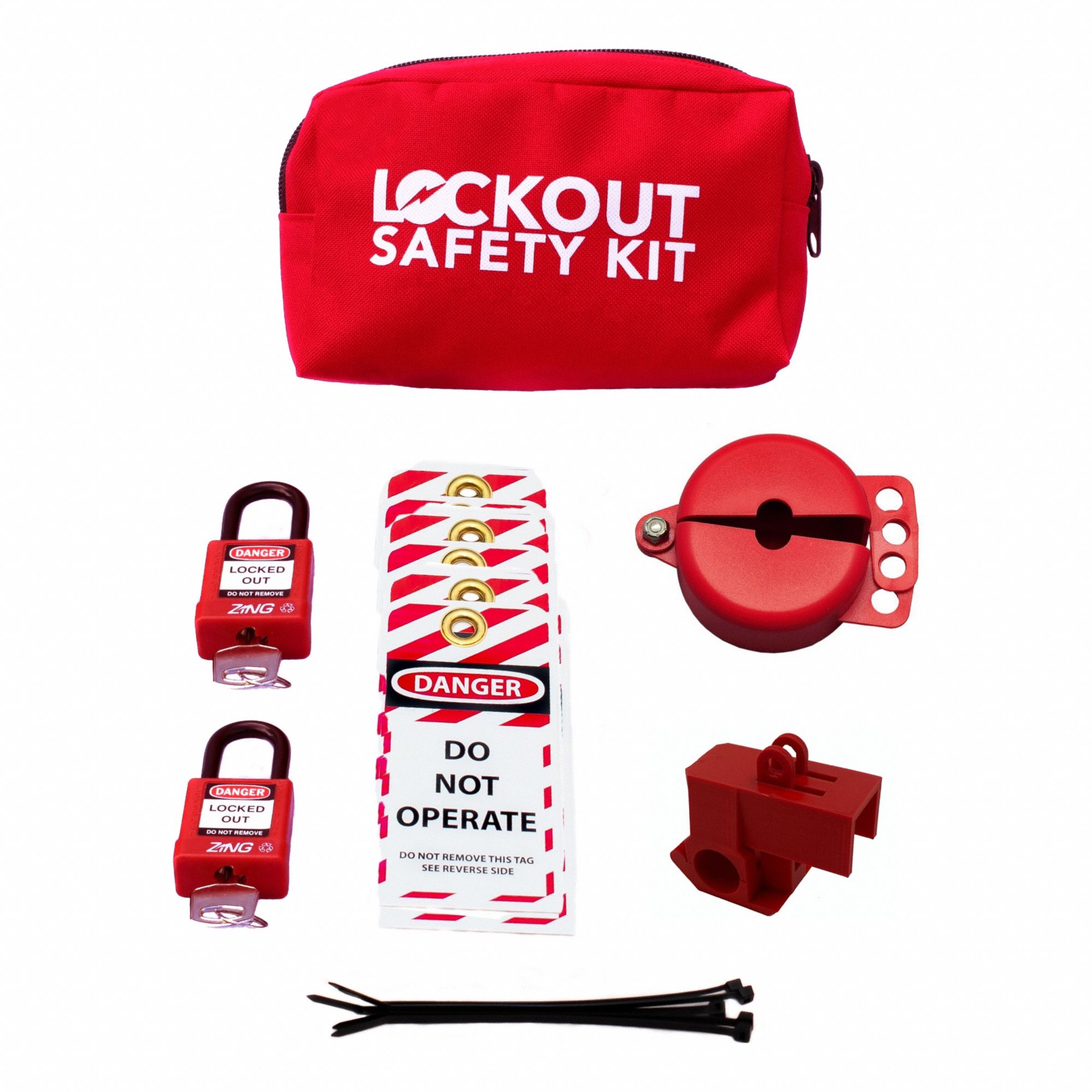 ZING, Valve, Keyed Different Padlocks, Portable Lockout Kit - 397TA0 ...