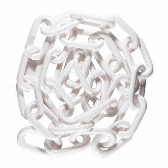 Plastic Chain,2" x 500 ft.,White - Grainger