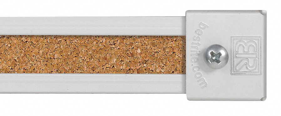 BEST-RITE MAP RAIL,CORK,120 IN WIDE,PK6 - Bulletin Board Display Rails ...