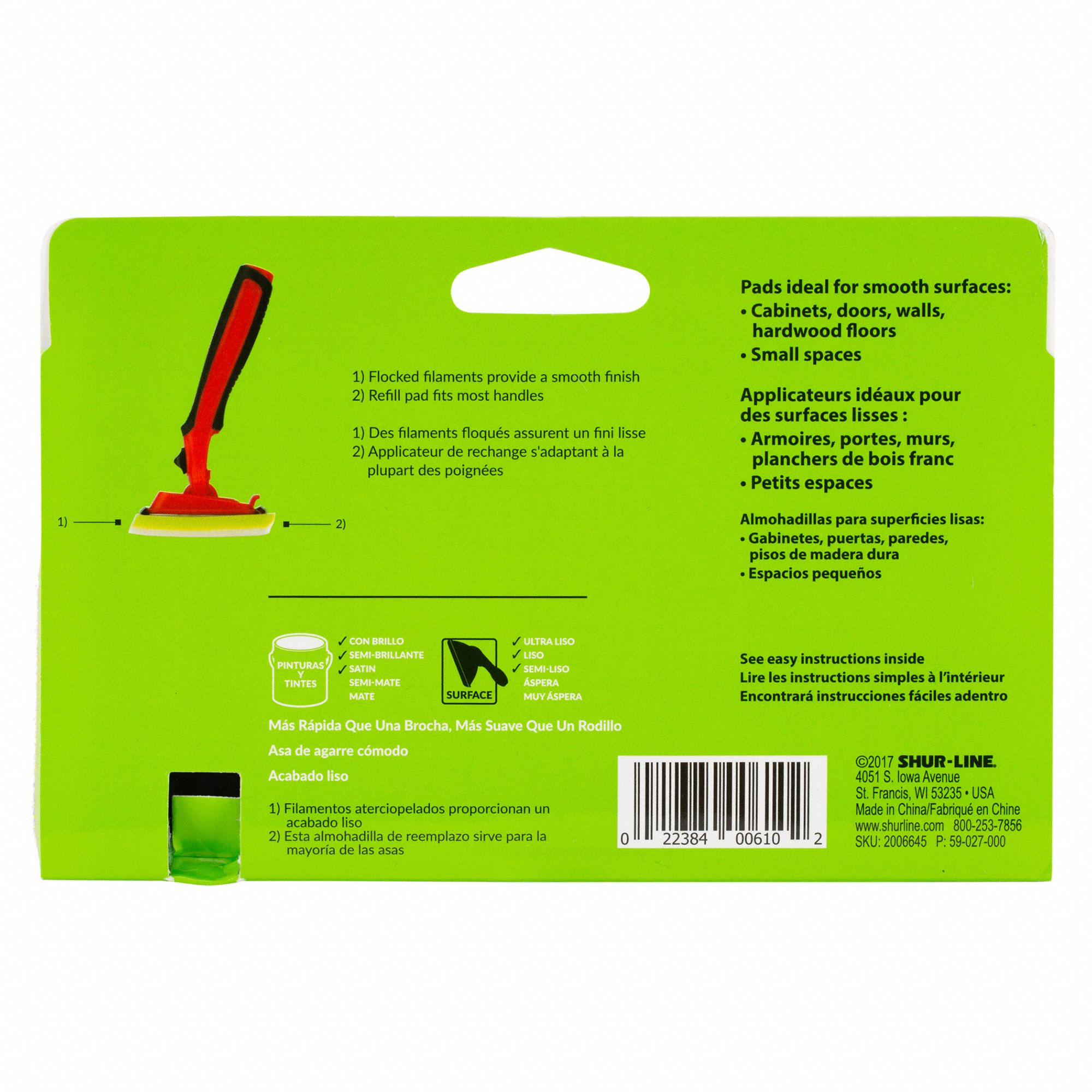 SHUR-LINE Pad Refill: 3 3/4 in Overall Lg, 7 in Overall Wd, Plastic ...