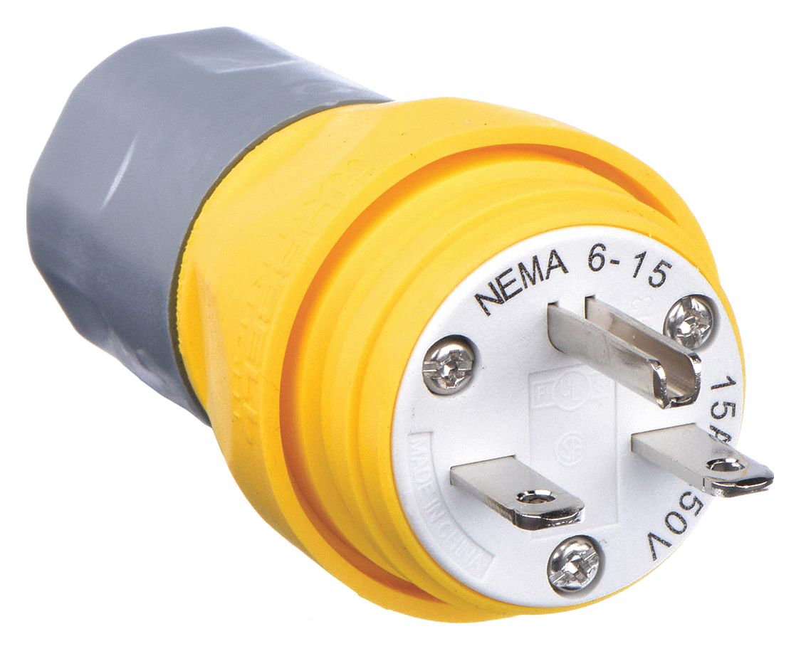 HUBBELL, 6-15P, 15 A, Watertight Straight Blade Plug - 39AW20|HBL14W49 ...