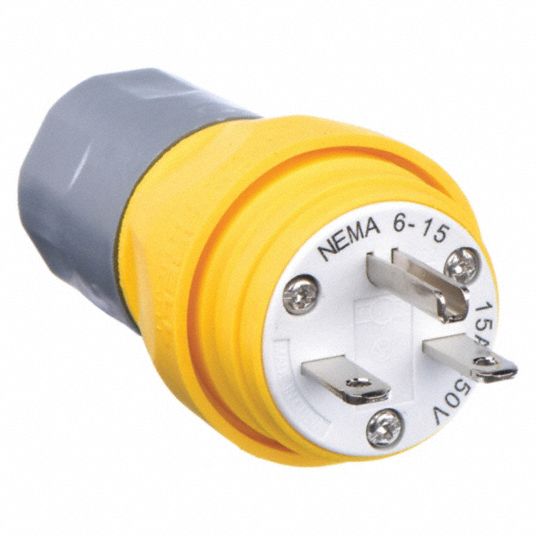 HUBBELL, 6-15P, 15 A, Watertight Straight Blade Plug - 39AW20|HBL14W49 ...