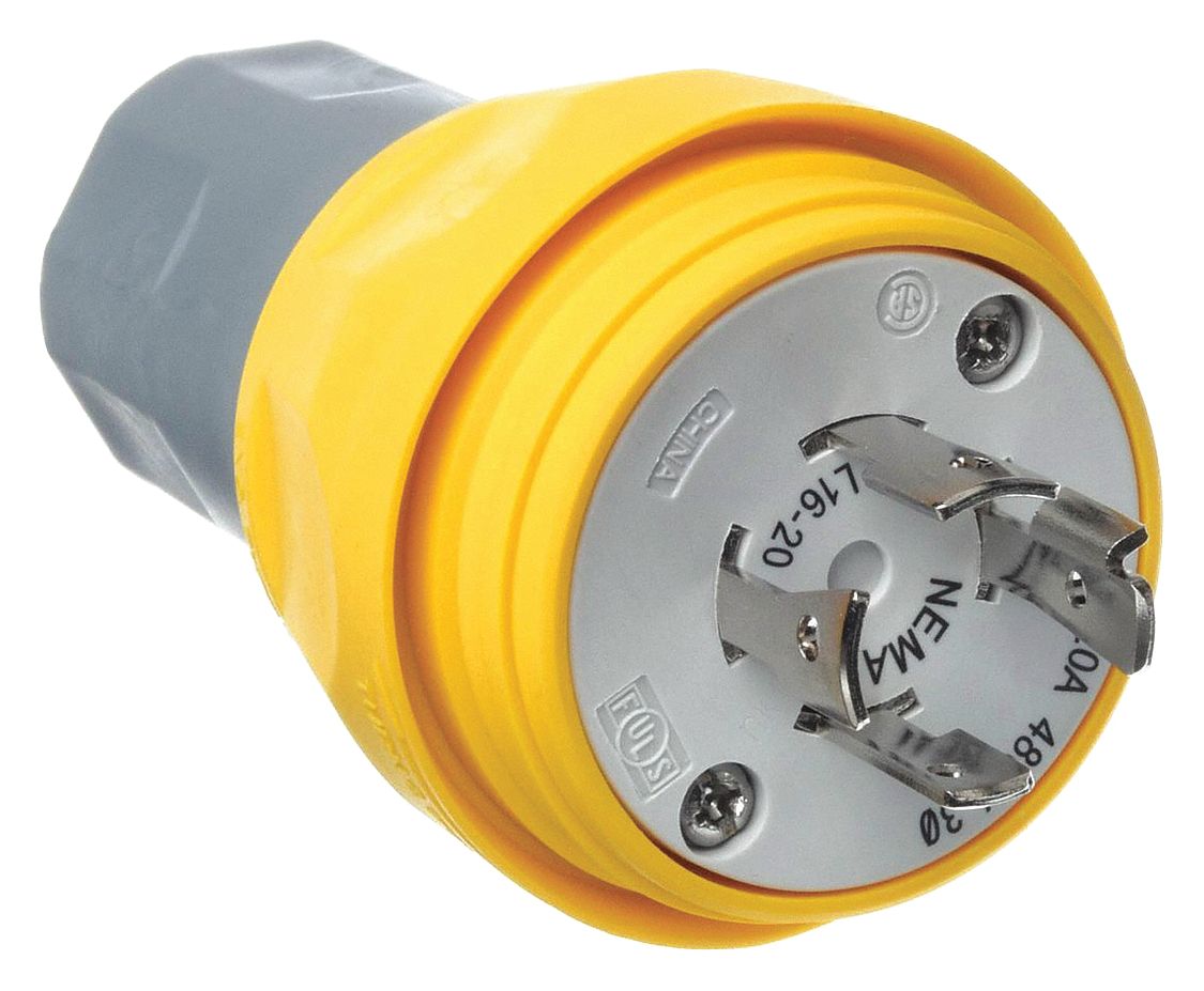 L16-20P, 20 A, Watertight Locking Plug - 39AW37|HBL26W76 - Grainger