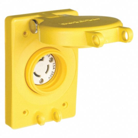 L6-15R, Flanged, Watertight Locking Receptacle - 39AW65|HBL65W49 - Grainger