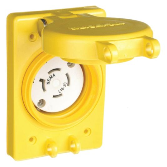 L16-20R, Flanged, Watertight Locking Receptacle - 39AW75|HBL67W76 ...