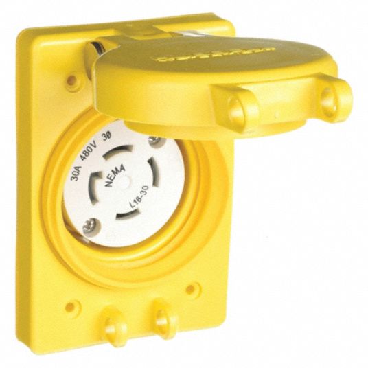 L16-30R, Flanged, Watertight Locking Receptacle - 39AW78|HBL69W76 ...