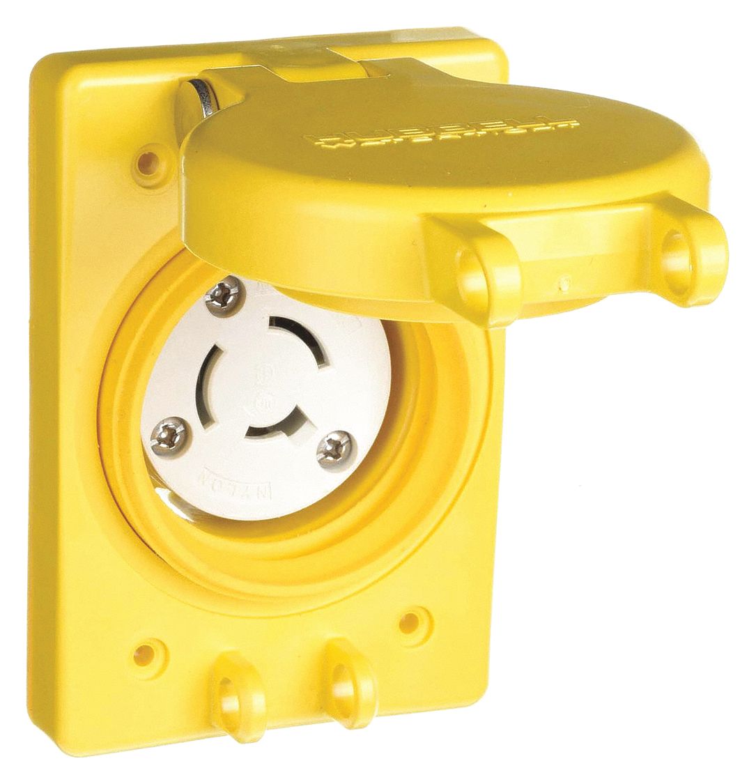 Non-NEMA, 20 A, Watertight Locking Receptacle - 39AW90|HBL67W08 - Grainger