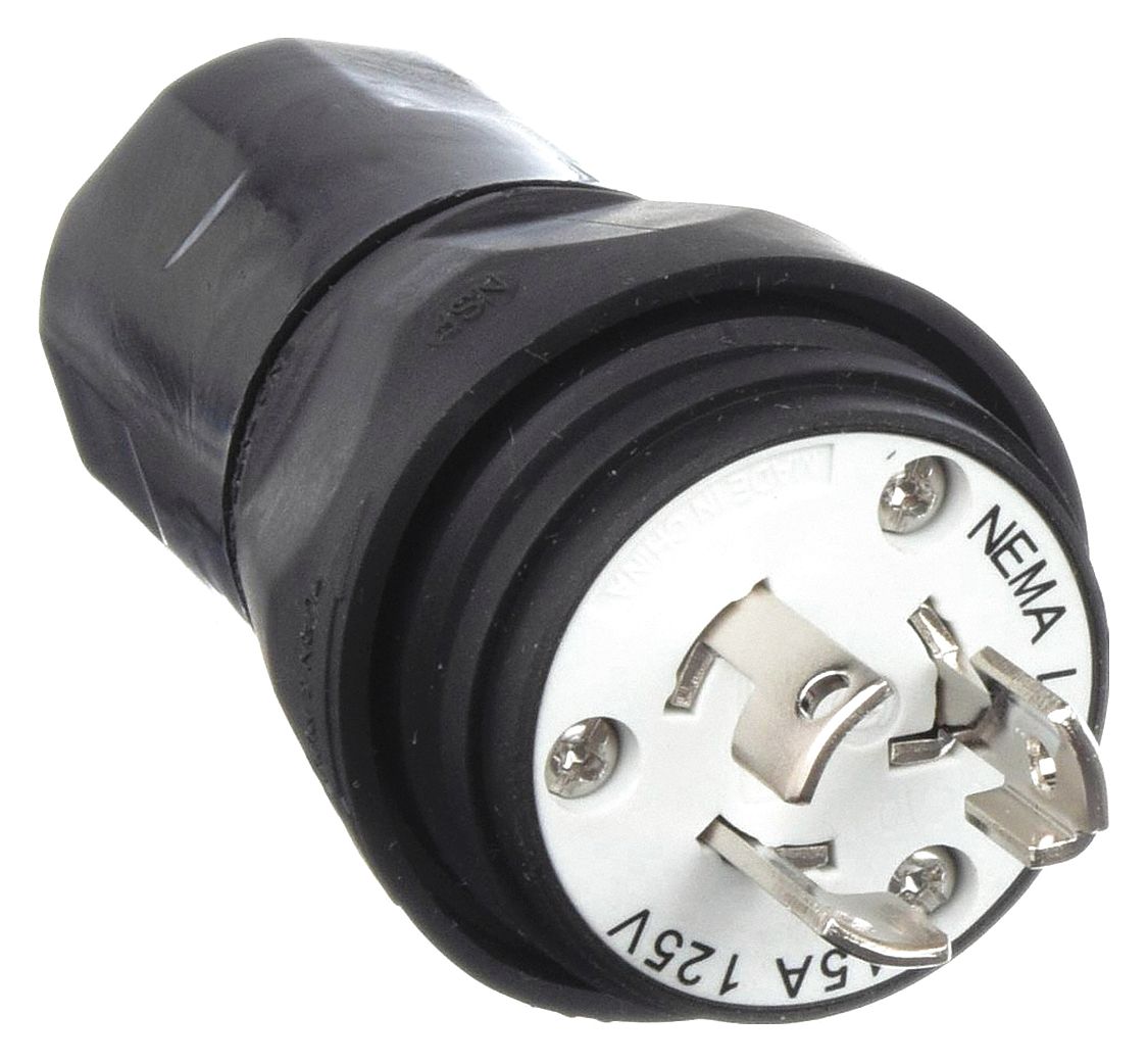 L5-15P, 15 A, Watertight Locking Plug - 39AW92|HBL24W47BK - Grainger