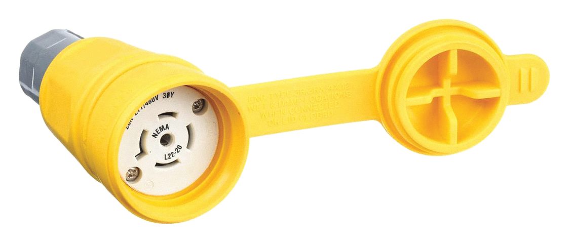 L22-20R, 20 A, Watertight Locking Connector - 39AX07|HBL27W82 - Grainger