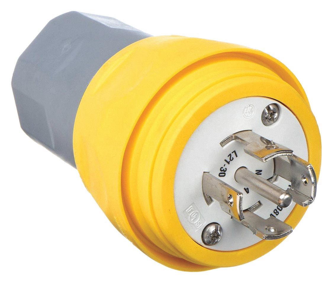 L21-30P, 30 A, Watertight Locking Plug - 39AX10|HBL28W81 - Grainger