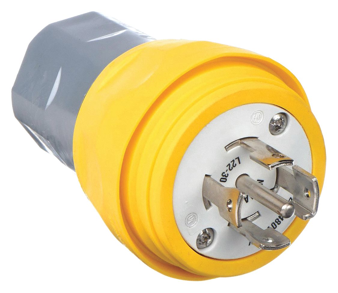 L22-30P, 30 A, Watertight Locking Plug - 39AX12|HBL28W82 - Grainger