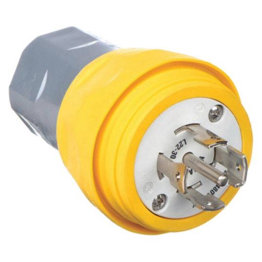 L22-30P, 30 A, Watertight Locking Plug - 39AX12|HBL28W82 - Grainger