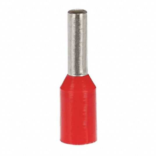 PANDUIT Ferrule: Red, Polypropylene, 18 AWG – 18 AWG Wire Size Range ...