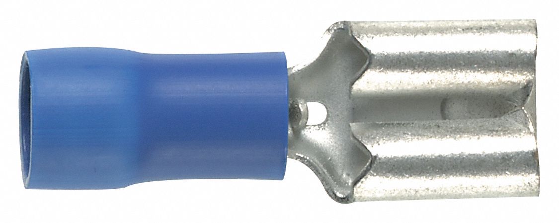 Female Disconnect: Full, Sleeved Barrel, 194 Degrees F, 0.250 in x 0.032 in Tab Size, 100 PK ...