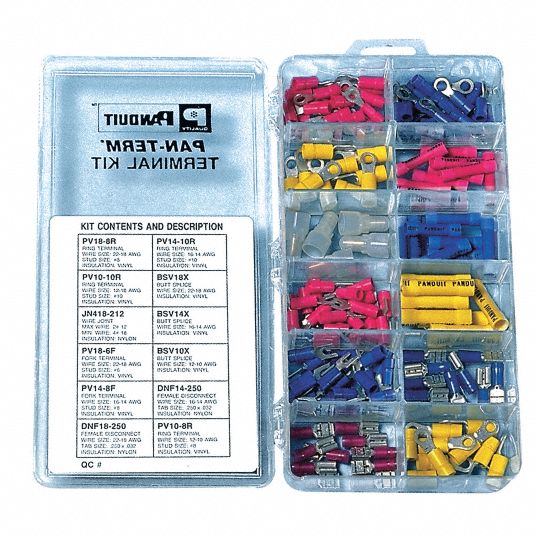 PANDUIT Wire Terminal Kit: 160 Pieces - 39CA59|KP-1075Y - Grainger