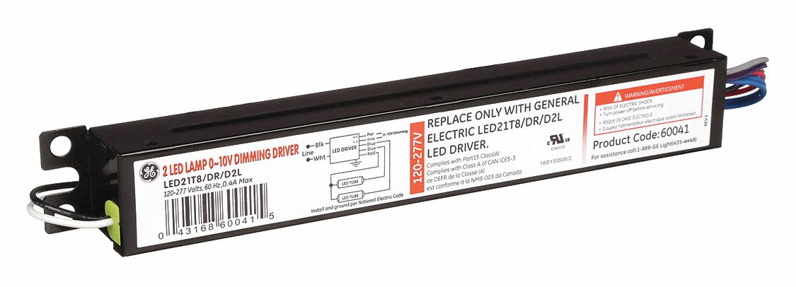 CURRENT, 2 Bulbs Supported, 120 to 277V AC, LED Driver - 39CC84|LED21T8 ...