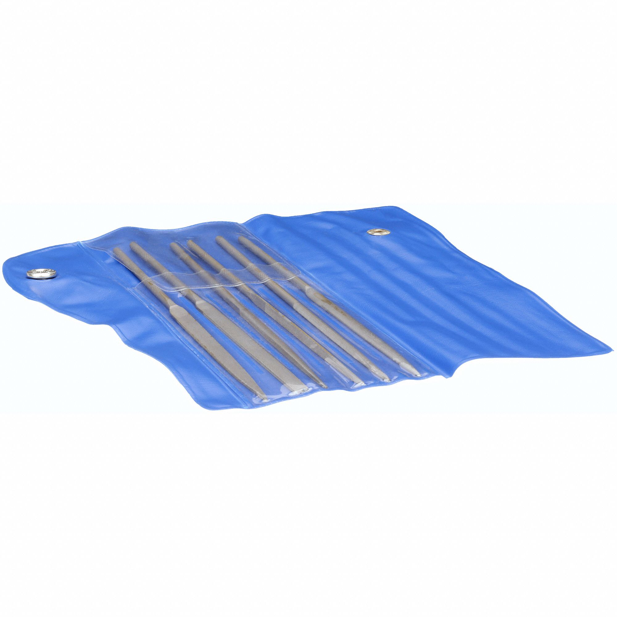 WESTWARD Needle File Set: Equaling/Half Round/Rectangular/Round/Square ...