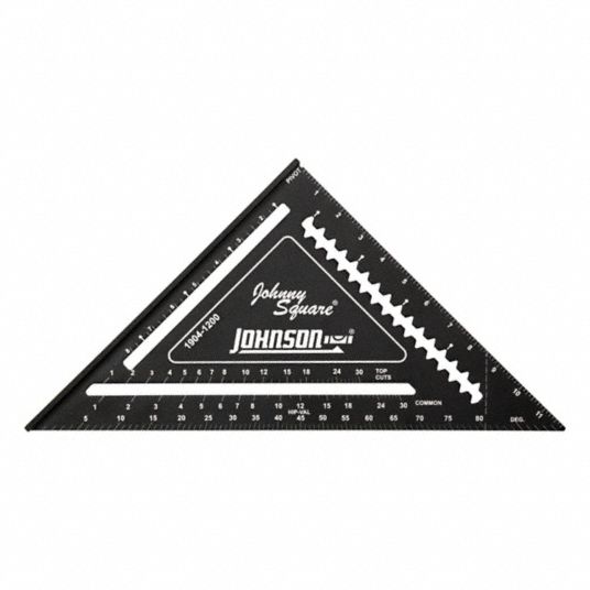 JOHNSON LEVEL, 1/2 in Center-to-Edge Heel Wd, 1/4 in, Rafter Square ...