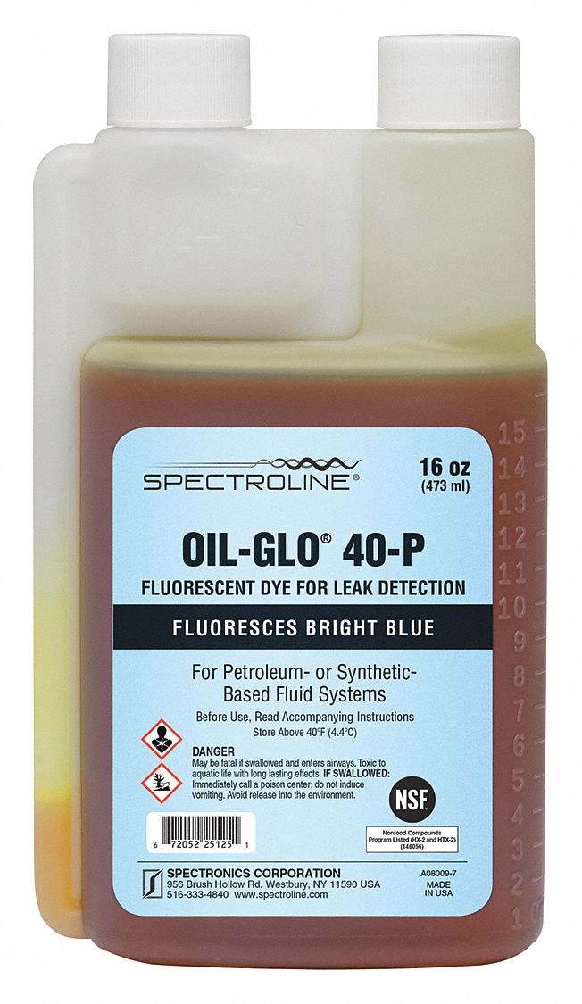 SPECTROLINE, Fluorescent Dye - 39D681|OIL-GLO 40-P - Grainger