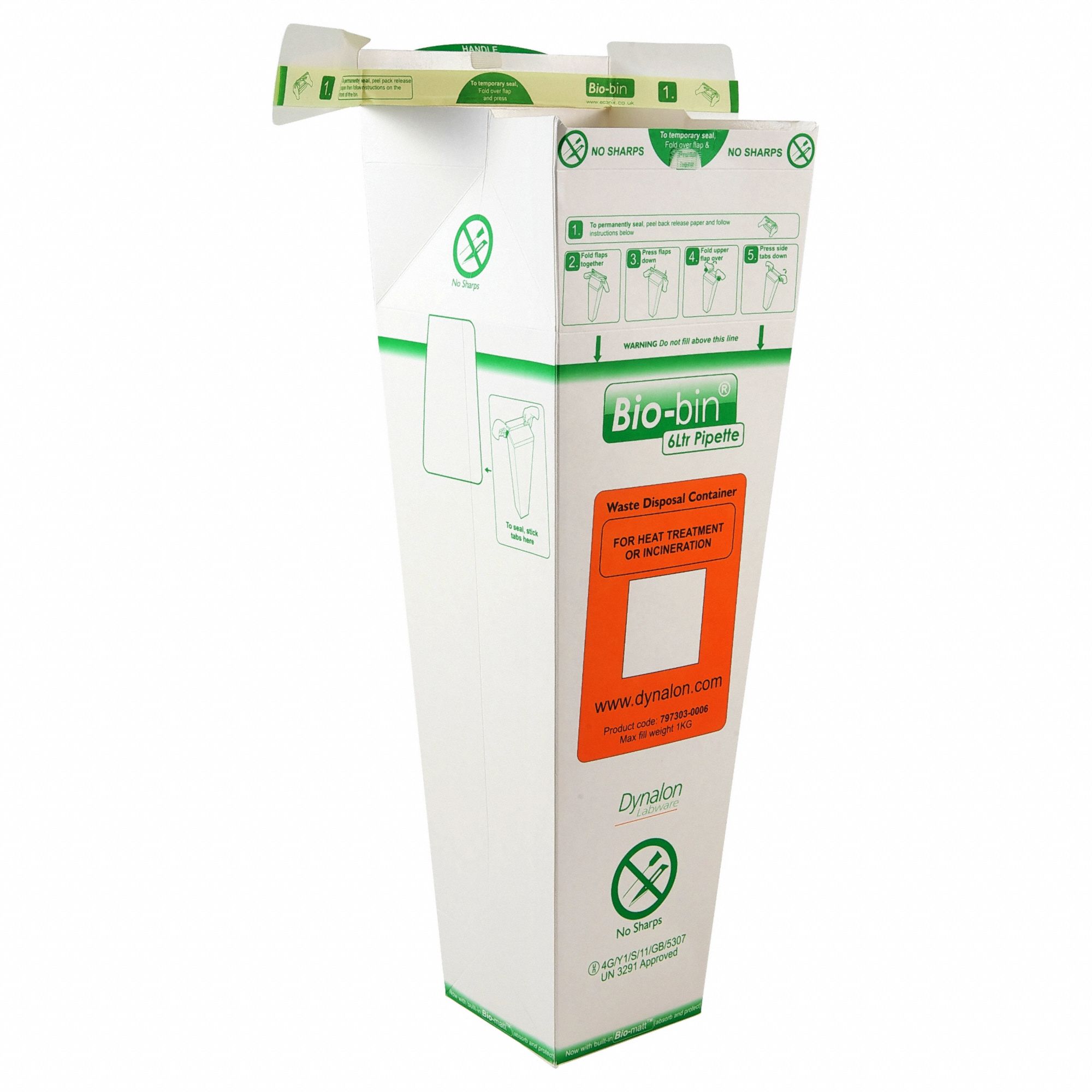 DYNALON, 1 9/16 gal Capacity, Recycled Paper, Waste Disposal Container ...
