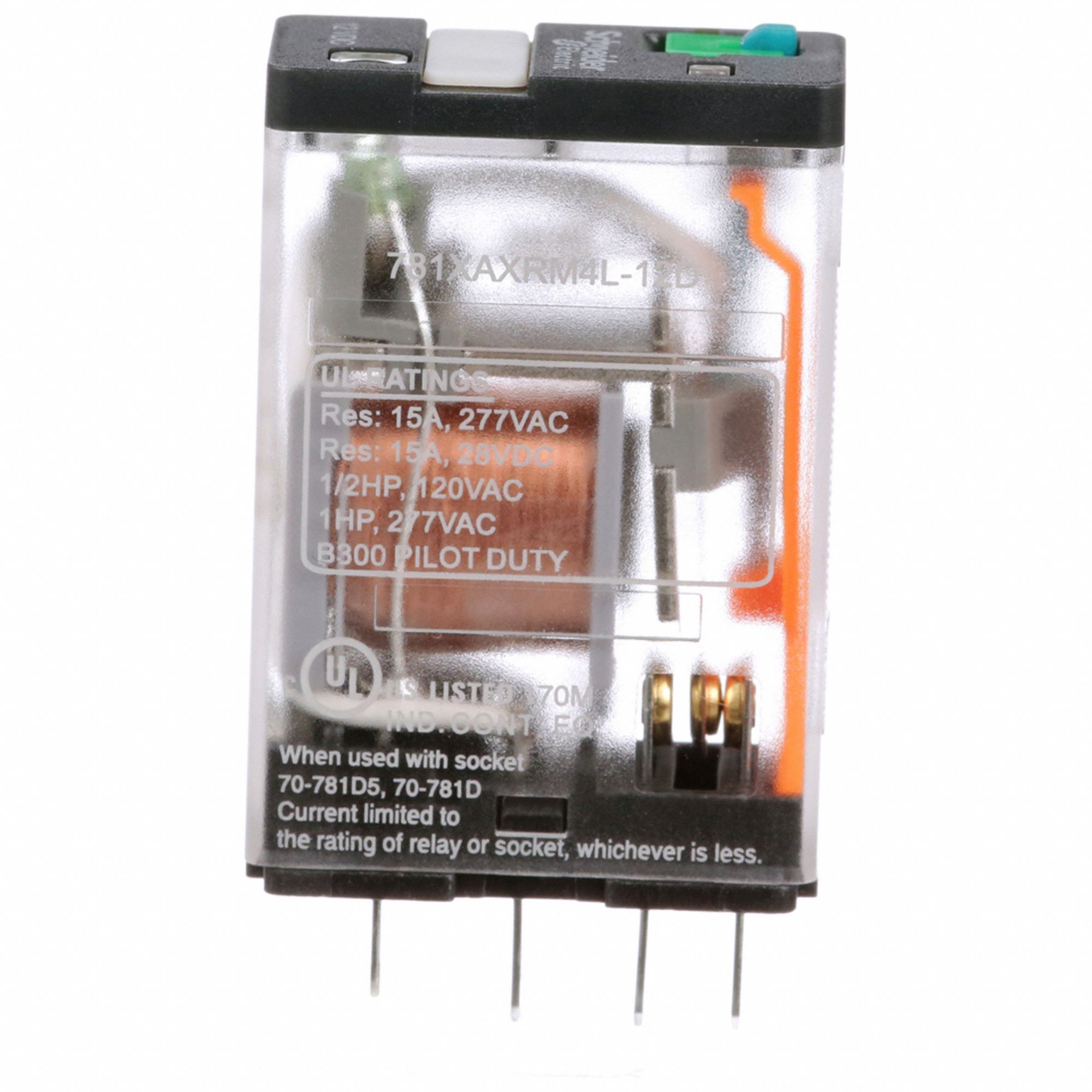 SCHNEIDER General Purpose Relay: Socket Mounted, 15 A Current Rating ...