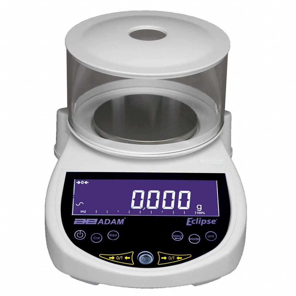 ADAM EQUIPMENT Compact Bench Scale: 220 g Capacity, 1 mg Scale ...