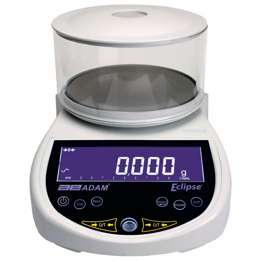 ADAM EQUIPMENT Compact Bench Scale: 820 g Capacity, 1 mg Scale ...