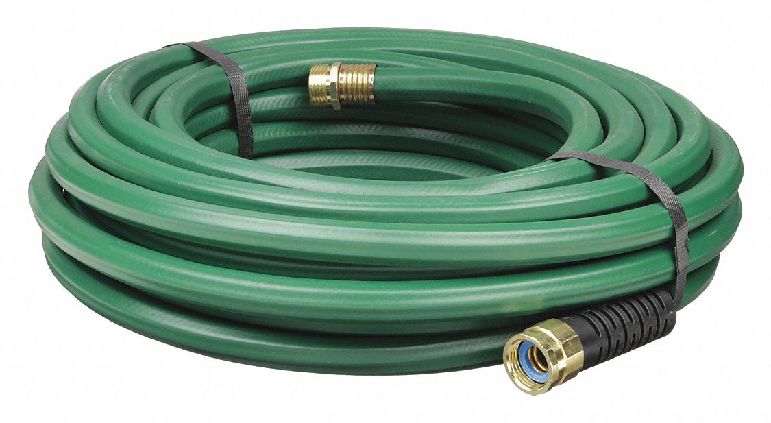 Water Hose, Water Hose, Hose Cover Material PVC, Temp. Range 90°F, Hose ...