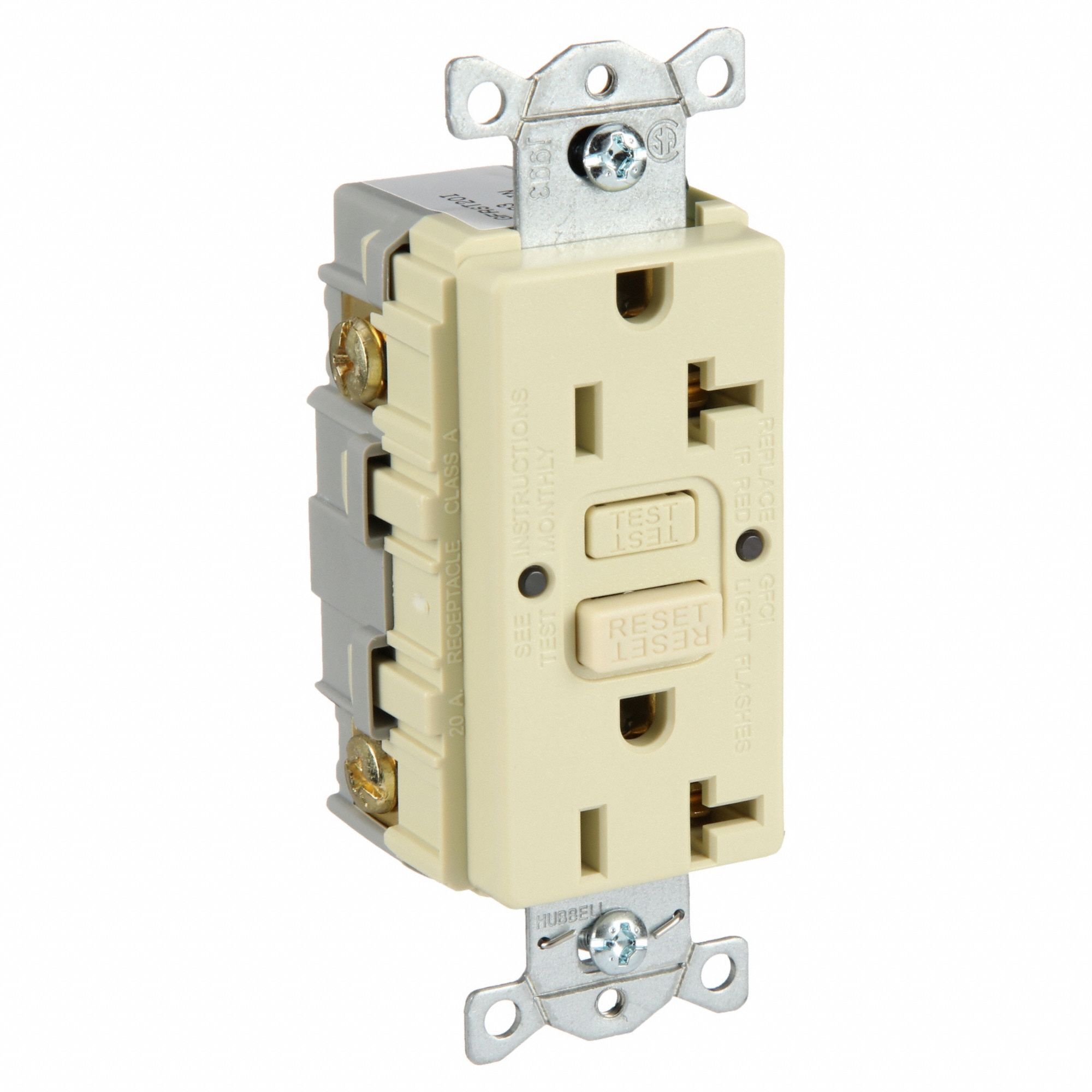 HUBBELL, Duplex, 5-20R, GFCI Receptacle - 39EA23|GFR20I - Grainger
