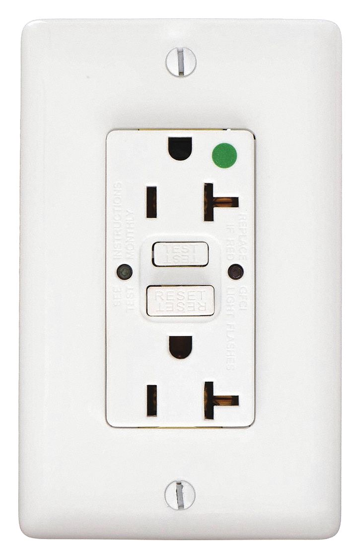 Duplex, 5-20R, GFCI Receptacle - 39EA44|GFRST83W - Grainger