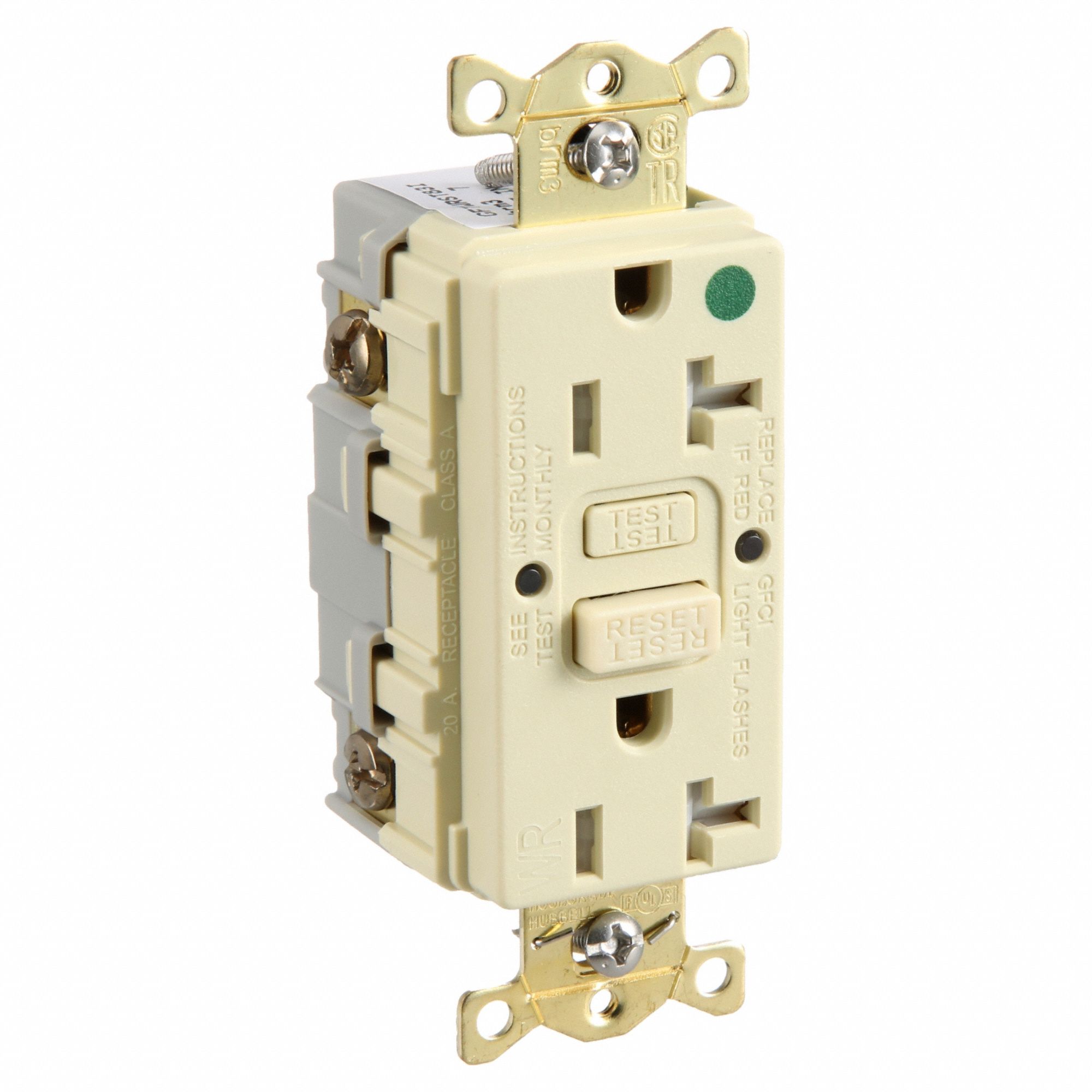 HUBBELL, Duplex, 5-20R, GFCI Receptacle - 39EA56|GFRTW83I - Grainger