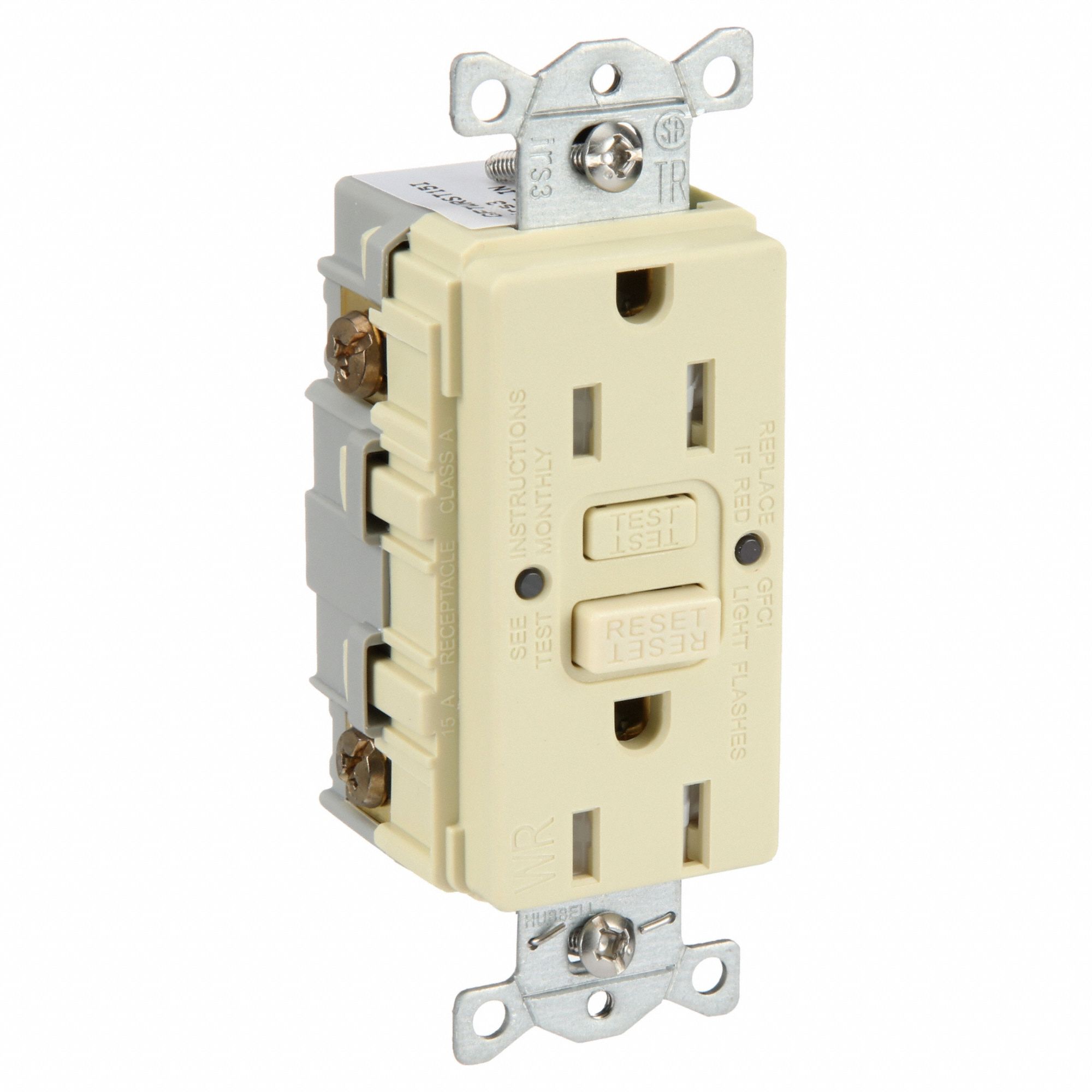 HUBBELL, Duplex, Ivory, GFCI Receptacle - 39EA74|GFRTW15I - Grainger