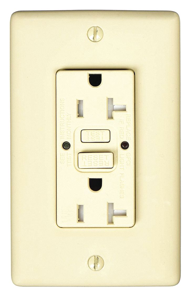 Duplex, 5-20R, GFCI Receptacle - 39EA82|GFTWRST20I - Grainger