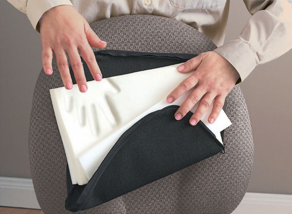 THE COMFORTMAKERS Backrest: Memory Foam, 12 1/2 in Seat Ht (In.), Self ...